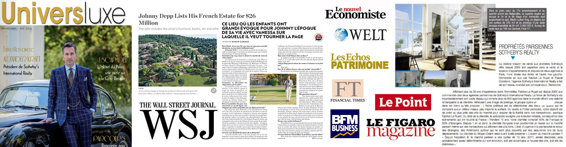 Luxury real estate France : our property brokerage in the media